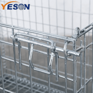 Large capacity folding galvanized wire mesh container - YESON