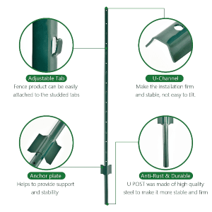 T Post & U Post Green Metal Fence Post - YESON