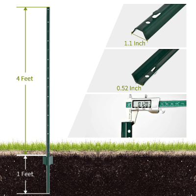 T Post & U Post Green Metal Fence Post - YESON